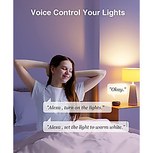 OHMAX Smart Light Bulbs, Color Changing Light Bulbs A19 E26 75W Equivalent, WiFi Light Bulbs Smart Bulbs Work with Alexa Google Home No Hub Required, Dimmable 2700K Warm White, 800 Lumens, 2 Pack