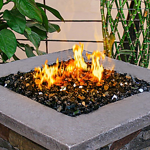 Hisencn Fire Glass 1/2 Inch - Onyx Black Reflective Tempered Fire Glass Rocks for Fire Pit, Outdoors and Indoors Natural or Propane Fireplaces, Fire Bowls Landscape Decoration, 10 Pounds