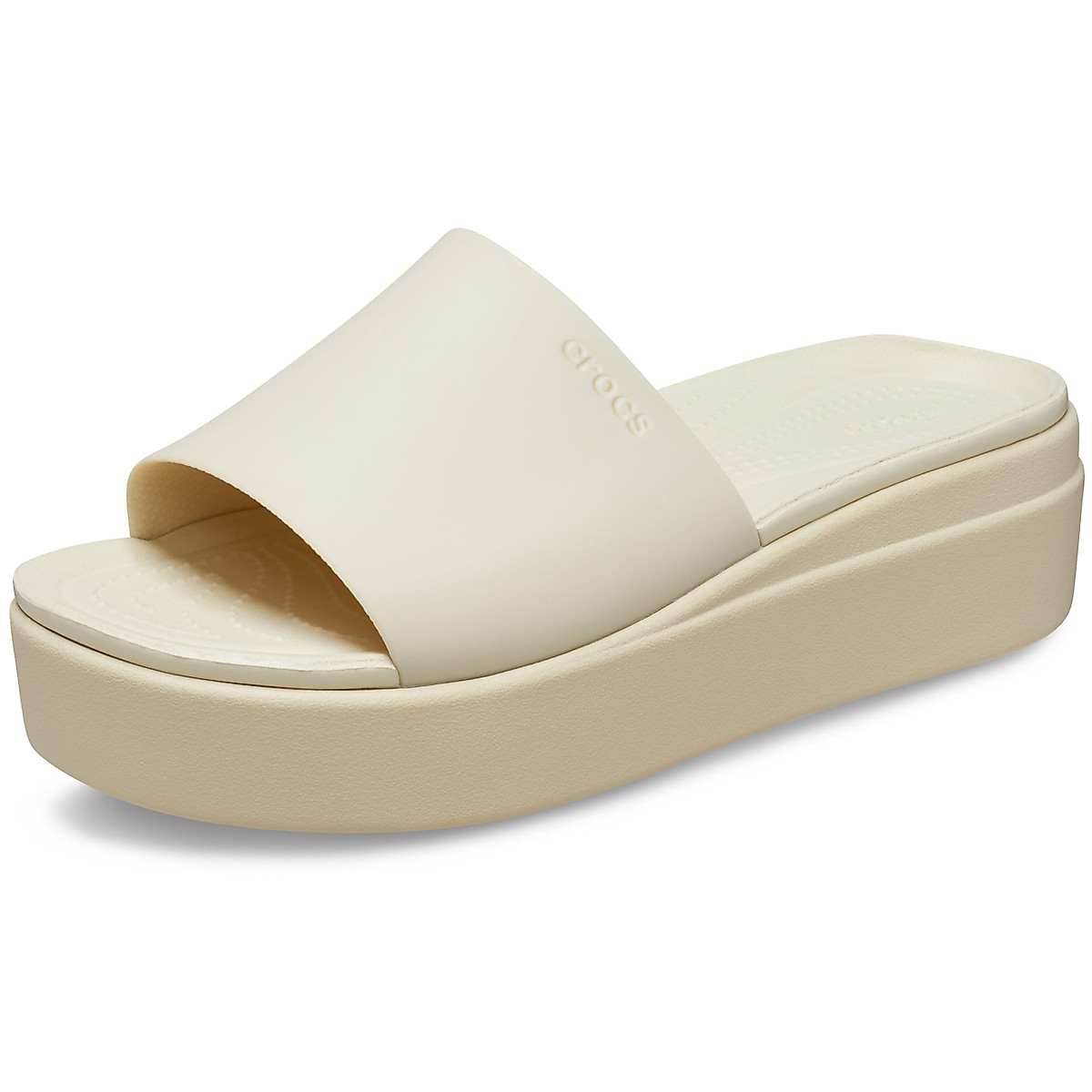 Crocs Women's Brooklyn Platform Slides Sandal, Bone, Numeric_10