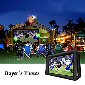 30 FEET Huge Outdoor Inflatable Movie Screen-for Outdoor Parties- Portable Screen- Seamless -Includes Inflation Fan & Repair Kit- Front and Rear Projection (30FEET)
