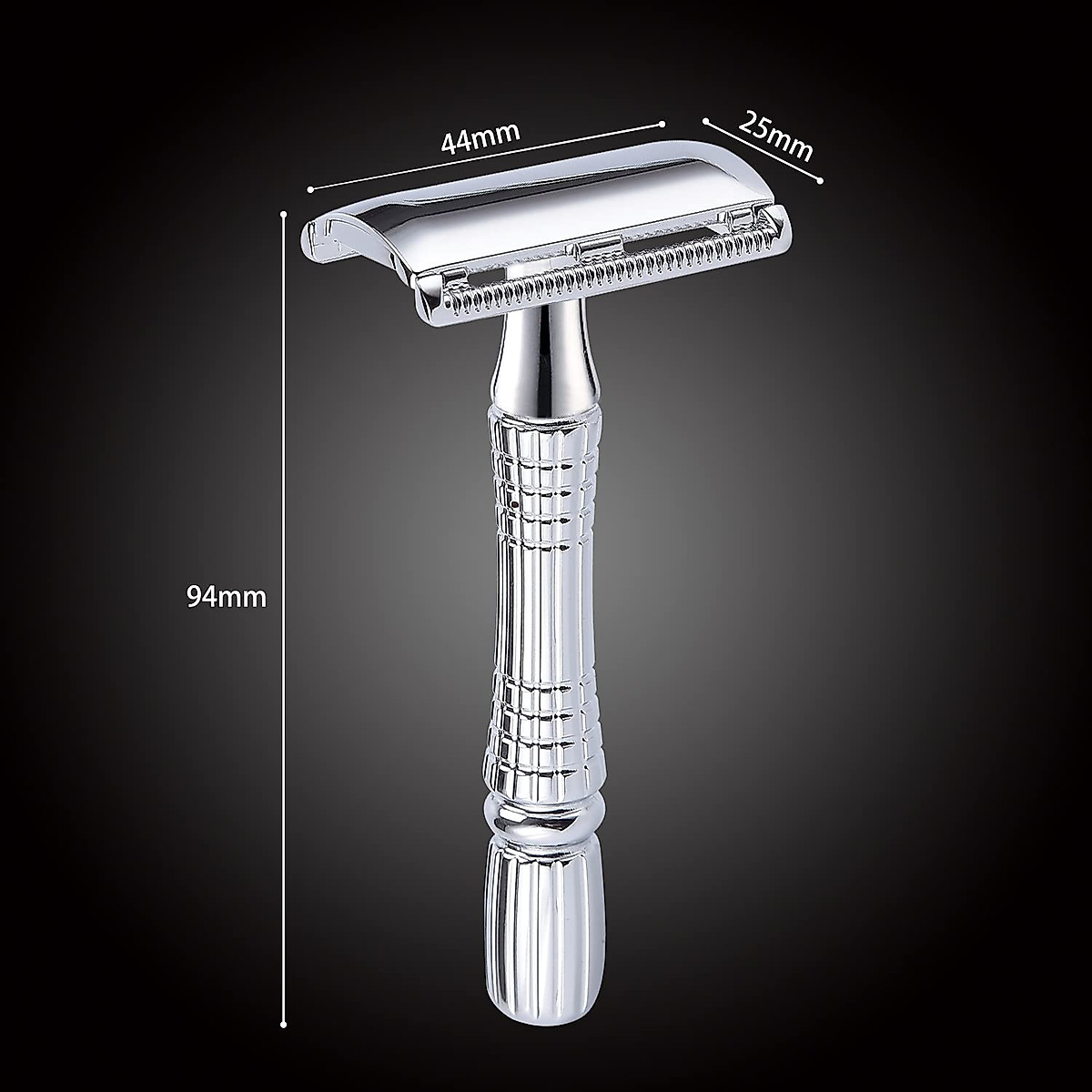 BAILI Classic 3-Piece Double Edge Safety Razor Wet Shaving for Men Women with Platinum Blade and Mirrored Travel Case BD176