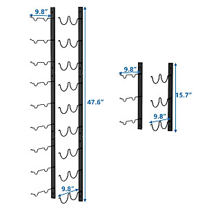 CharaVector Stainless Steel Wine Rack Wall Mounted 36 Bottles 2PCS, DIY 1/2/3 Wall Wine Rack, Matte Black Hanging Wine Rack, Double Sturdy Wall-Mounted Wine Racks, Home and Kitchen Decor