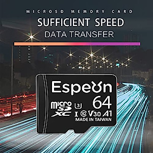 Espeon Micro SD Card 64GB with SD Adapter for Smartphone and Tablet MicroSDXC Memory Expansion, Nintendo-Switch, Portable Game Consoles. 4K Video Playback, A1 UHS-I U3 V30 C10, Up to 95MB/s Read