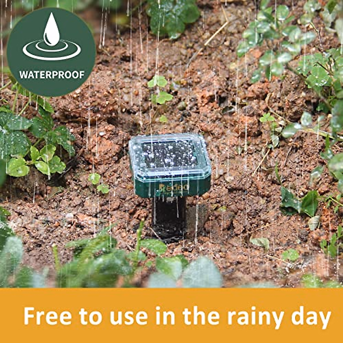 Redeo Solar Powered Mole and Groundhog Repellent Stakes Outdoor Sonic Gopher Deterrent Spikes Vole Chaser Instead of Traps Killers Pest Control for Garden Yard Waterproof (4)