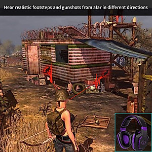 Anivia Gaming Headset Bass Surround Sound Stereo PS4 Headset with Flexible Microphone Volume Control Noise Canceling Mic Over-Ear Headphones Compatible for PS4 Xbox one Laptop PC Mac Purple