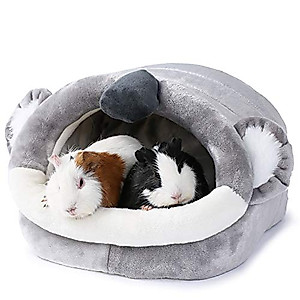JanYoo Warm Bunny Bed for Rabbits Outdoor Cage & Rabbit Hay Feeder Halloween