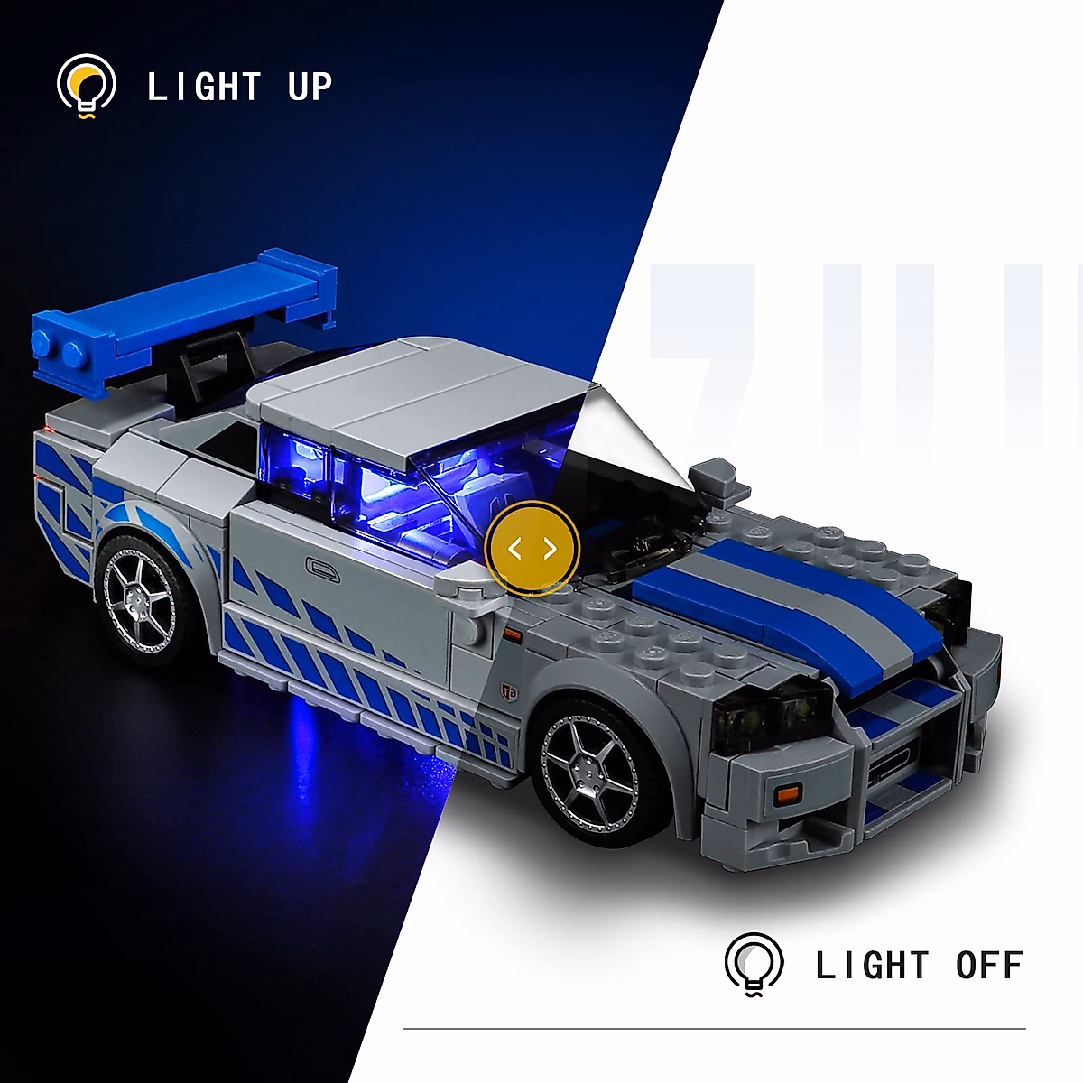 BOOZUU Light Kit for Lego-76917 2 Fast 2 Furious Nissan Skyline GT-R R34 Building Block Set