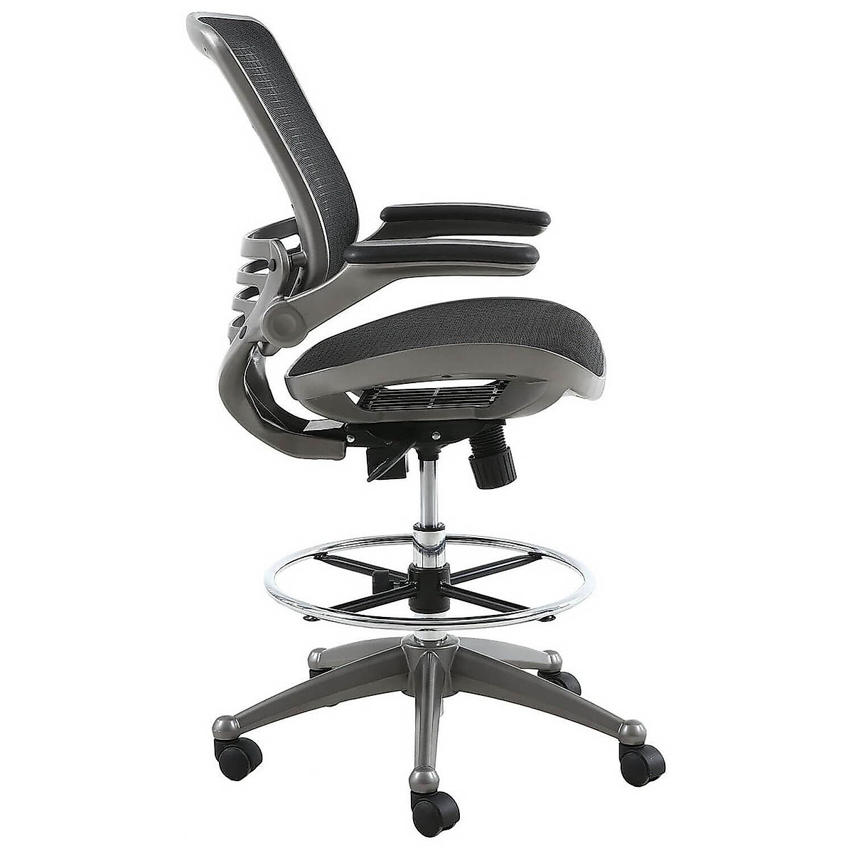 Harwick Evolve All Mesh Heavy Duty Drafting Chair, Gunmetal Finish
