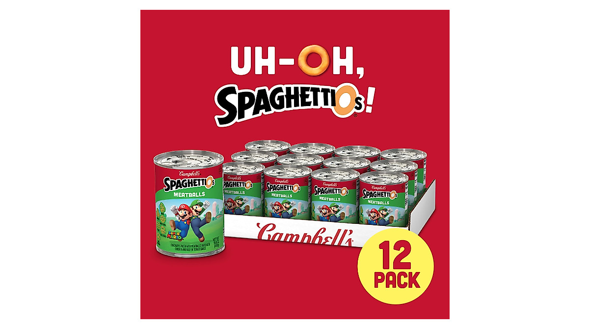 SpaghettiOs Super Mario Pasta w/ Meatballs - 12-Pack