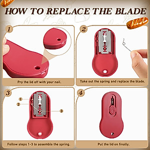 Quald Magnetic Bread Lame Dough Scoring Tool - Professional Sourdough scoring tool for Sourdough Bread baking & Bread Making Tools (Red)