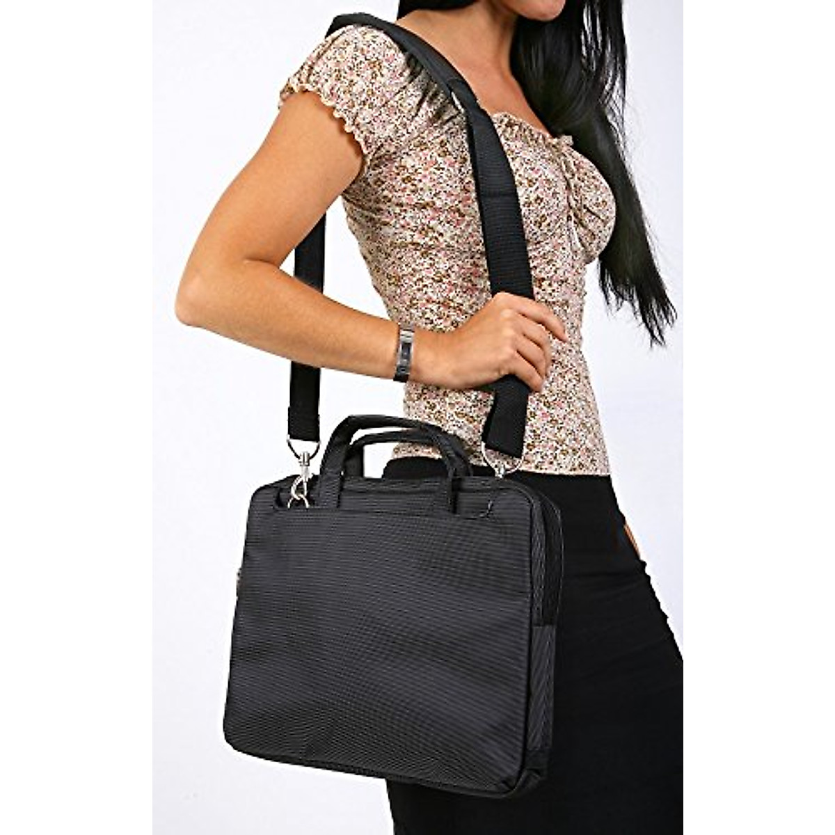 Navitech Black Sleek Premium Water Resistant Shock Absorbent Carry Bag Case Compatible With Toshiba Satellite Radius 14