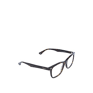 Ray-Ban RX5248 Rectangular Prescription Eyeglass Frames, Dark Havana/Demo Lens, 51 mm