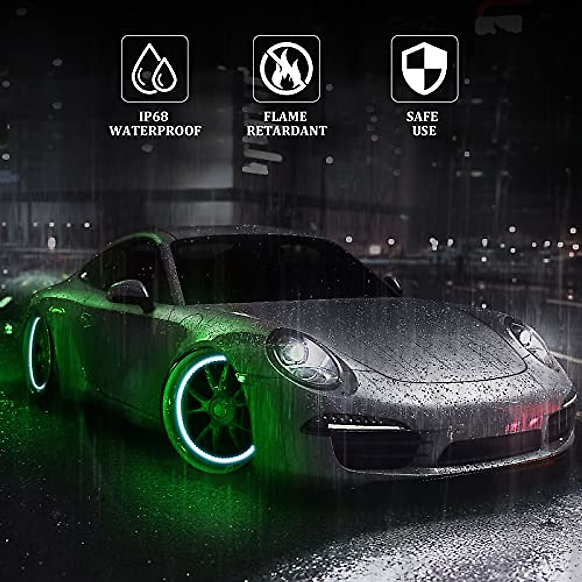 10PCS 12v Led Interior Car Light LED Strip Light, Mini Neon Interior Exterior Waterproof Flexible Utility 30cm 15LEDs Car Underglow Lights for Truck Bar Cars Golf Motorcycles Boat Decoration, Green