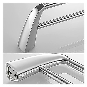 Towel BAR Rack Towel Rack Wall Mounted Double Towel Storage Rack Towel Bar,Zinc Alloy Towel Rod,Polished Finish Towel Shelf Holder for Bathroom and Kitchen/60Cm