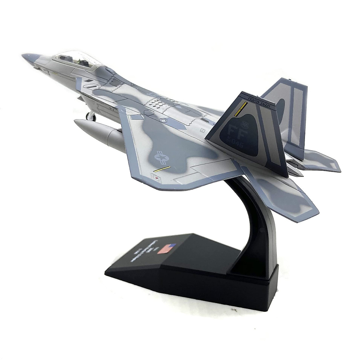 TECKEEN 1/100 Scale US F22 Raptor Stealth Fighter Model Plane Alloy Fighter Military Model Diecast Plane Model for Collection