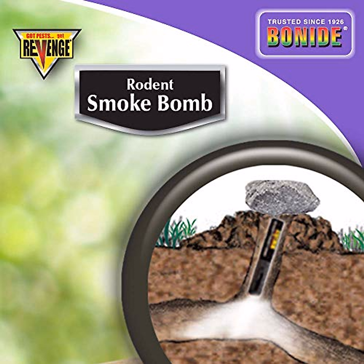 Bonide (BND61110) - Revenge Rodent Smoke Bombs, Mole and Gopher Killer, Poison, Repellent, Trap, Pack of 4