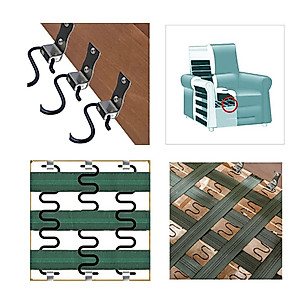 Qinwuwu XXHong Sofa Spring Clips Stainless Steel Couch Spring Repair Kit for Sofa Chair Bed Spring Buckle 12 PCs