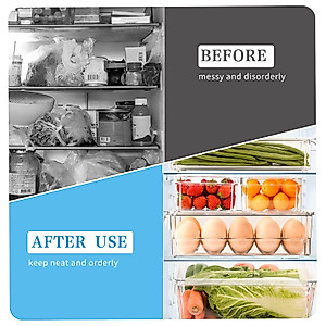 12-pack Clear Stackable Fridge Organizer with Lids, Egg Holder for Refrigerator, Plastic Refrigerator Organizer Bins with 4 Drain Trays, Fruit Storage Containers for Fridge