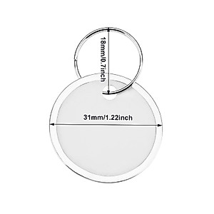 100 Pieces Metal Rimmed Key Tags Round Paper Tags with Split Rings (31mm)