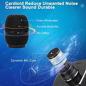 2049 X37 12w Cardioid Dynamic Karaoke Microphone, Adult Kid Handheld Wireless Bluetooth Karaoke Machine for Home/Carpool/Party/Classroom/Outdoor Compatible with Smart phone/PC/PAD/Car Speaker/TV