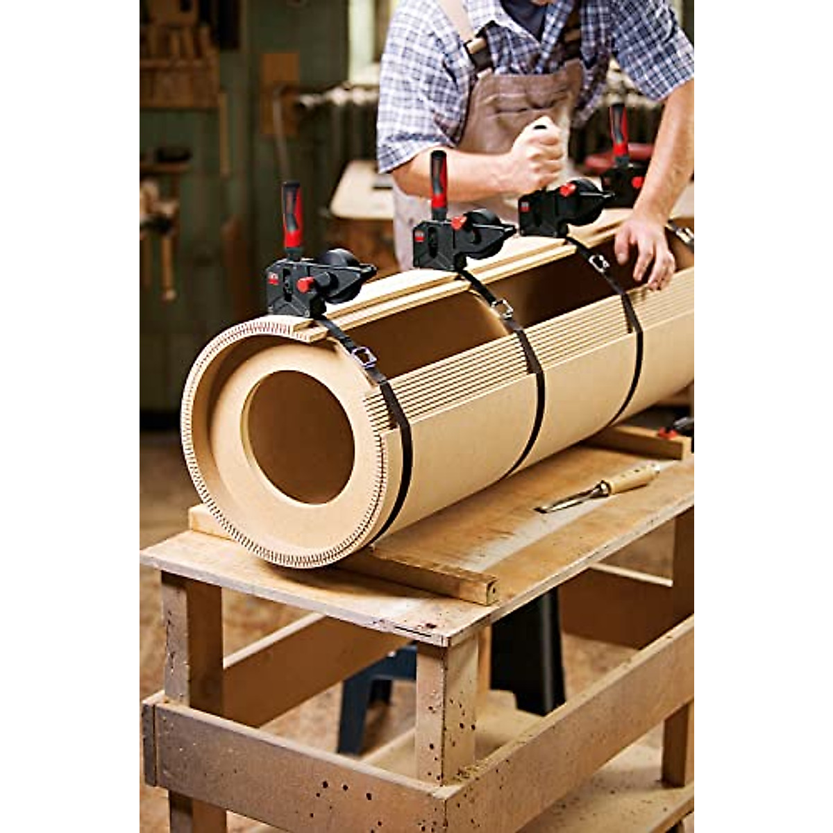 BESSEY VAS-23+2K, 23 ft Variable Angle Strap Clamp with 4 Clips