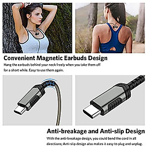 APETOO USB C Headphones for Samsung S22 S21, Type C Earphones HiFi Stereo USB C Wired Earbuds with Mic Magnetic in-Ear Headset for Galaxy S22+ S21 Ultra S20 FE Note 20,Pixel 6 5 4 3 XL