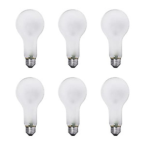 SYLVANIA Incandescent PS30 Utility Light Bulb, 300W, 5760 Lumens, 2850K, Frosted, Medium Base, 130 Volt, Commercial Value Pack - 6 Pack (15738)