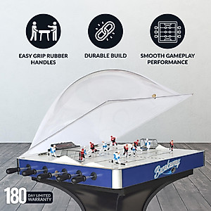 Hathaway Breakaway 41-In Dome Hockey Table for Family Room - With EZ-Grip Handles, Easy-Open Dome Top, LED Scoring Unit, Durable Chrome-Plated Metal Accents & Stable Leg Levelers - Blue/Black Finish