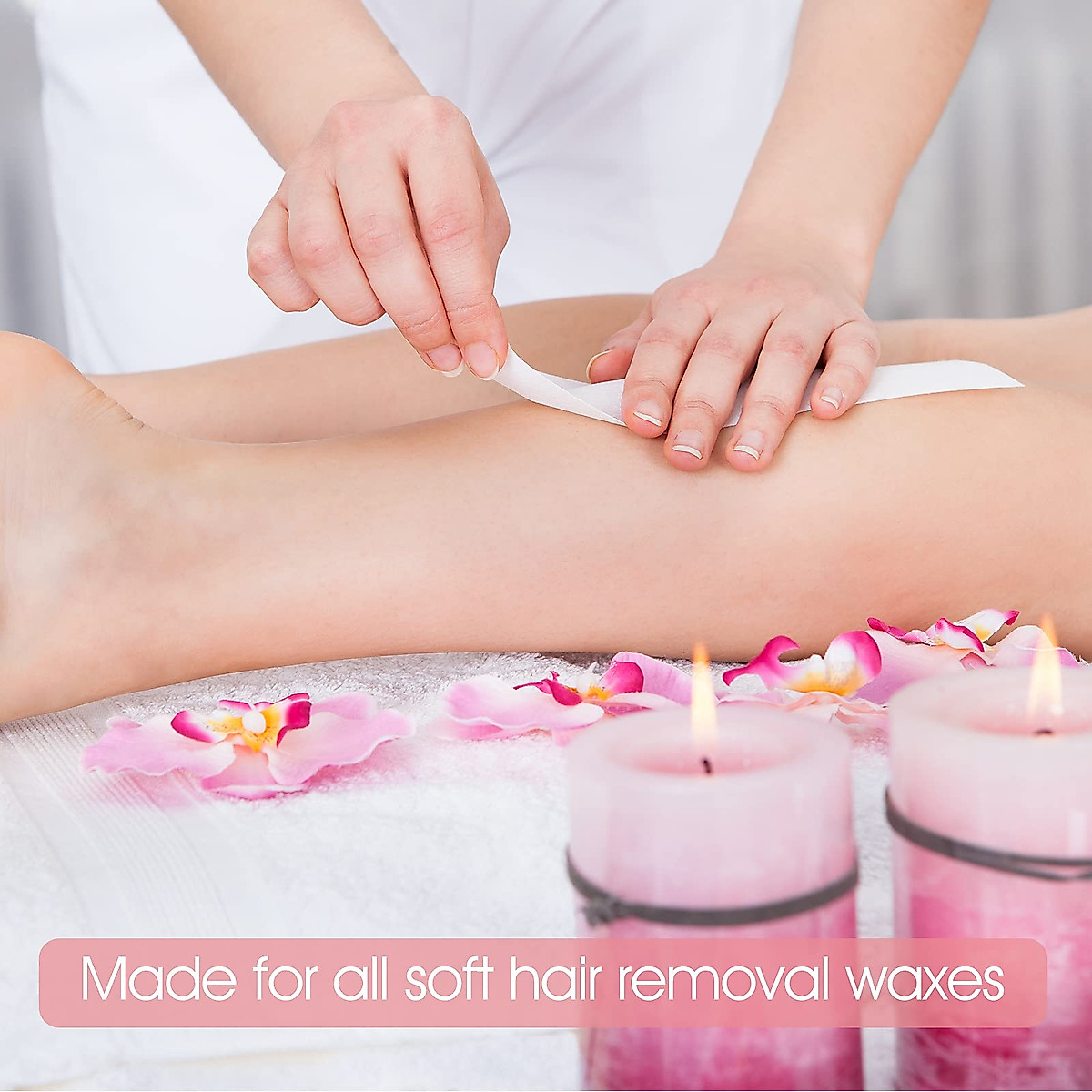 BAGLAK 400Pcs Non-Woven Wax Strip Multi Size Pack, (2 Sizes) Hair Removal Wax Strips,Waxing Strips for Facial & Body & Leg,(3" x 9") (1.5" x 5")