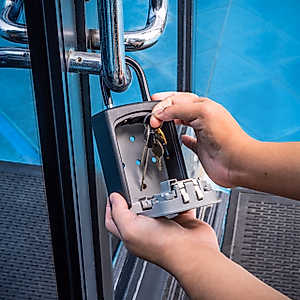 Barska Security Key Safe Lock Box with Combination Lock with Door Hanger & Wall Mount for Realtor, House Keys, Outdoor, Hidden Key Storage