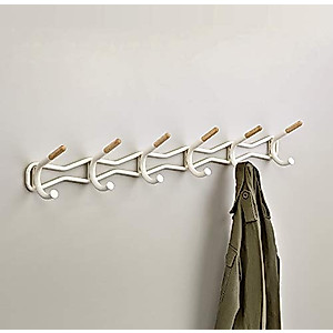 Safco Products 4257CRM Family Coat Wall Rack, 6 Hook, Cream