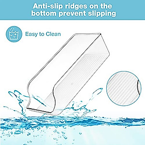 Puricon 2 Pack Can Drink Dispenser Organizer for Refrigerator, Clear Plastic Soda Pop Can Holder Container Storage Bin for Fridge Freezer Pantry Cabinet Kitchen -for Standard Can