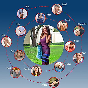 Gel Ice Pack for Injuries Reusable Gel - Hot & Cold Pack Compress Flexible Soft Gel Ice Pack for Back, Shoulder, Elbow, Hip, Knee Pain Relief Therapy for Swelling & Bruising (15x10+Straps)