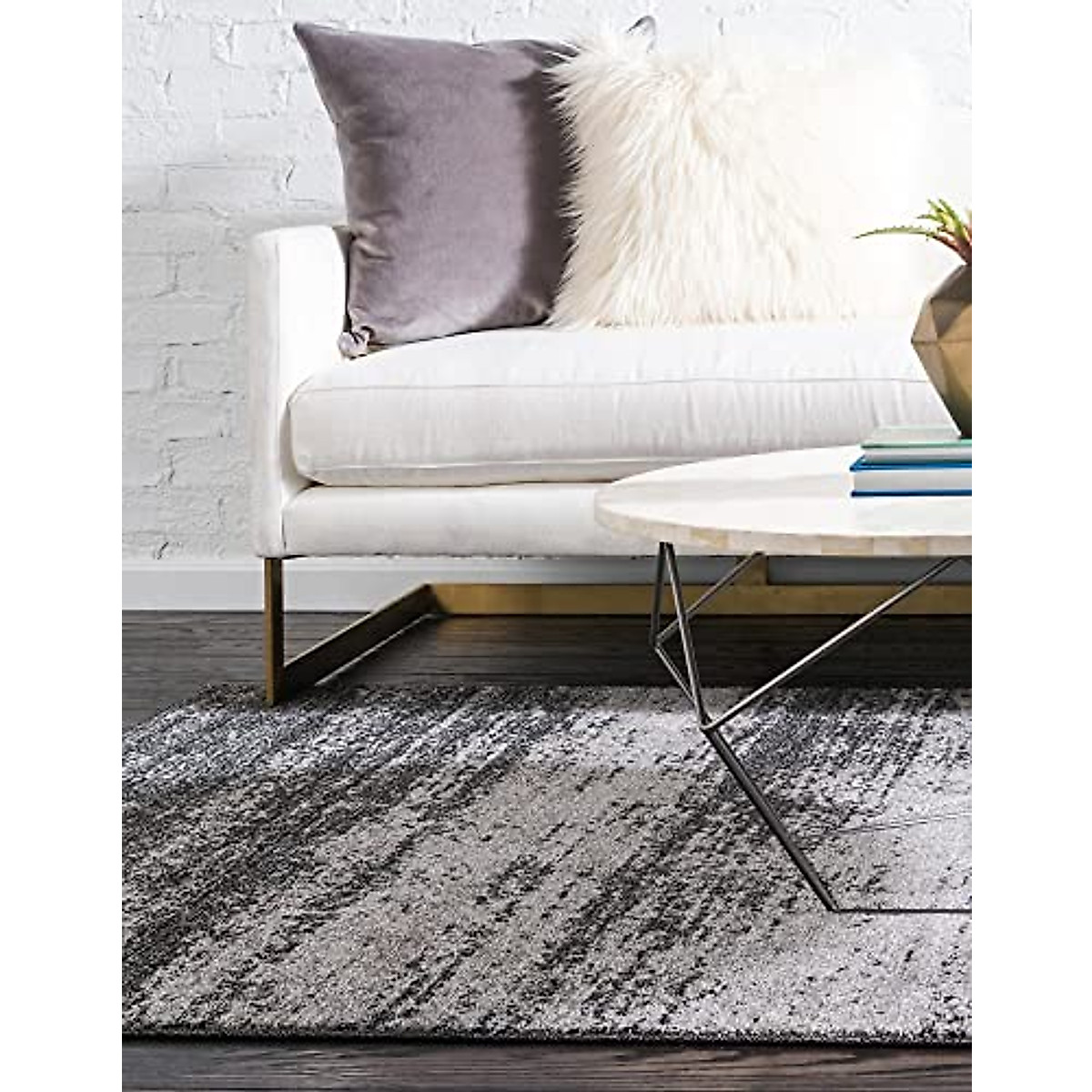 Rugs.com Angelica Collection Rug – 6' x 9' Dark Gray Medium Rug Perfect for Bedrooms, Dining Rooms, Living Rooms
