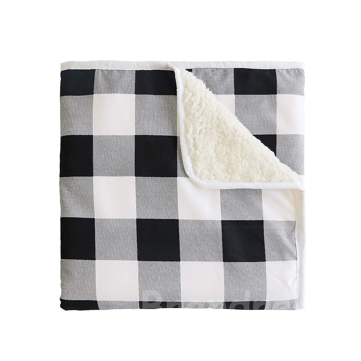 Brandream White Black Nursery Bedding Buffalo Plaid Neutral Baby Bedding 3 Piece Patchwork Blanket Set, Fitted Sheet, Crib Skirt