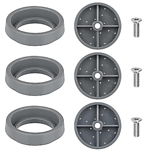 KANONEY 3 Pack Pre-Rinse Spray Valve Repair Kit for Most Commercial Kitchen Sink Faucet Dish Sprayer 1.42 GPM Spray Face Bumper and Screw Repair Part, Grey