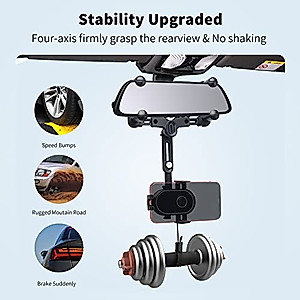 Modiciistra Universal Phone Holder Car, Upgraded Strong Rear View Mirror Phone Holder, Phone Mount for Car Compatible with iPhone, Samsung, and Other 4-7inch Smartphones