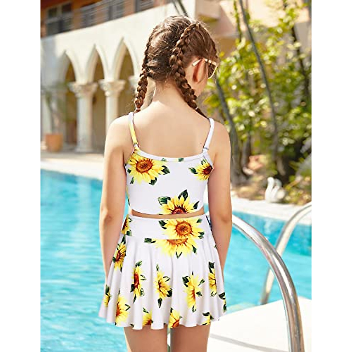 Arshiner Girls' Tankini Bathing Suits Beach Cute Swimwear Bikini Swimsuits Kids Swimming Clothes Size 8 9 Years