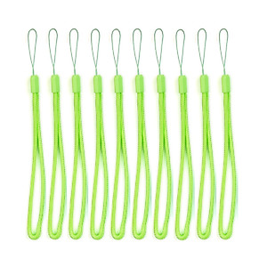7-inch Long Round Nylon Cord Lanyards Hand Wrist Strap Attaches for Cameras, Phones, Media Players, PSP, USB Thumb Drives, Keys, Badge Holders, Flashlights, Torches (50PCS, Green)