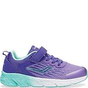 Saucony Unisex Child Wind Alternative Closure Running Shoe, Purple, 2 Big Kid US