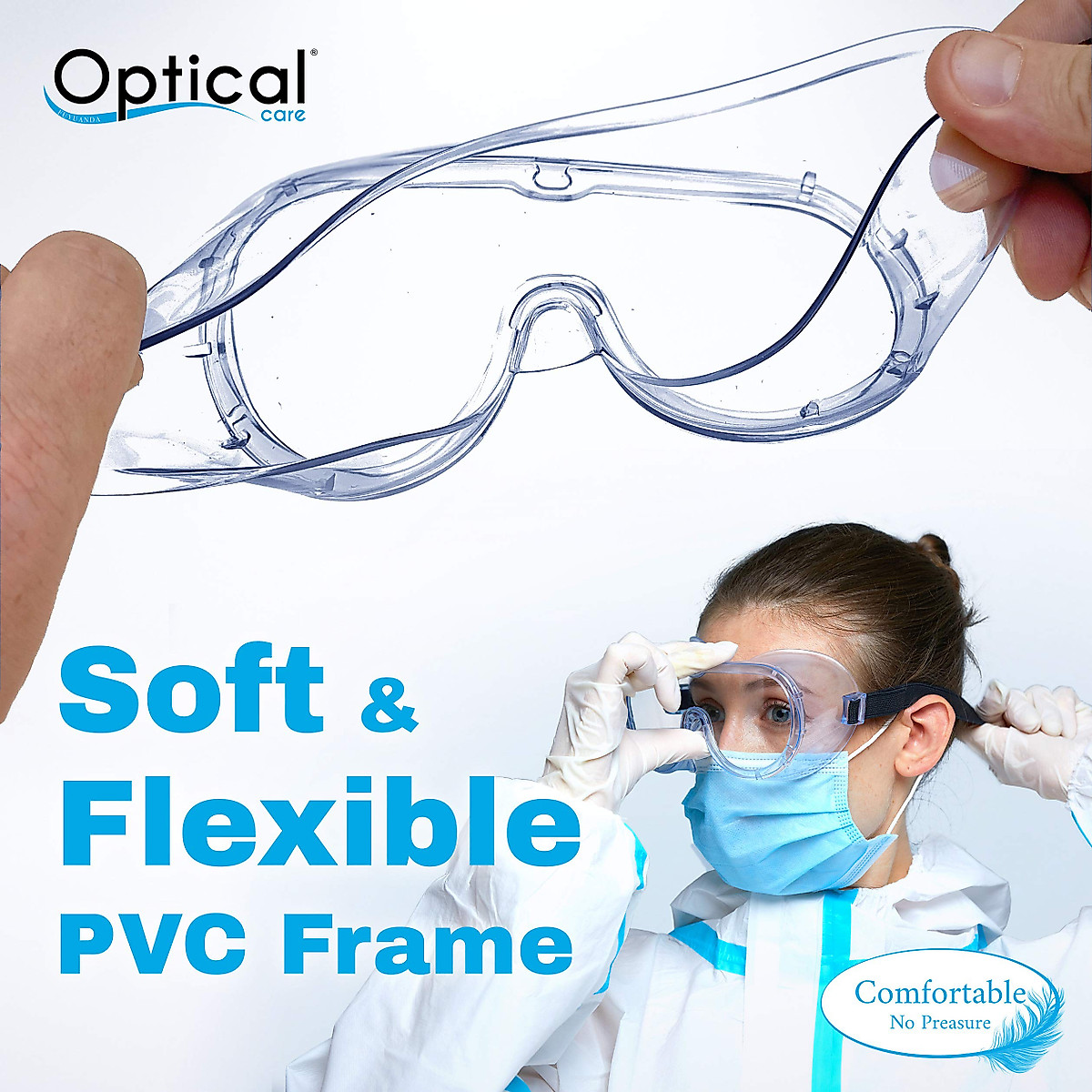 Safety Goggles | FDA Registered | Anti-Fog Design | Fits Over Glasses | Scratch Resistant | Medical Goggles | Lab Goggles | Science, Biology, Chemistry, Work, Nurse