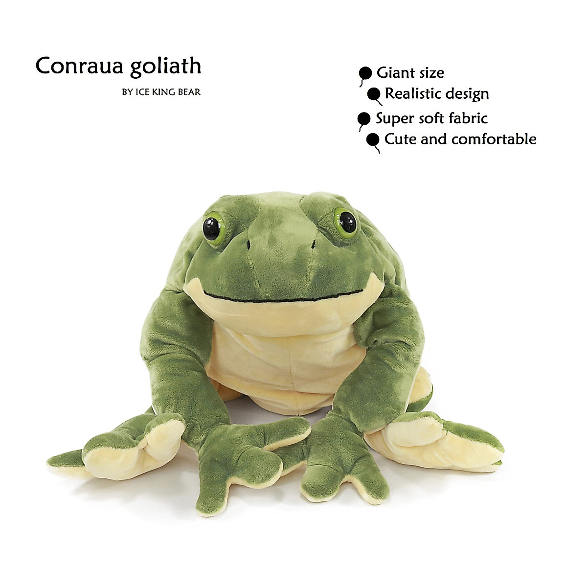 Ice King Bear Plush Giant Frog Stuffed Animal Soft Toy, 22 Inches Large, Green