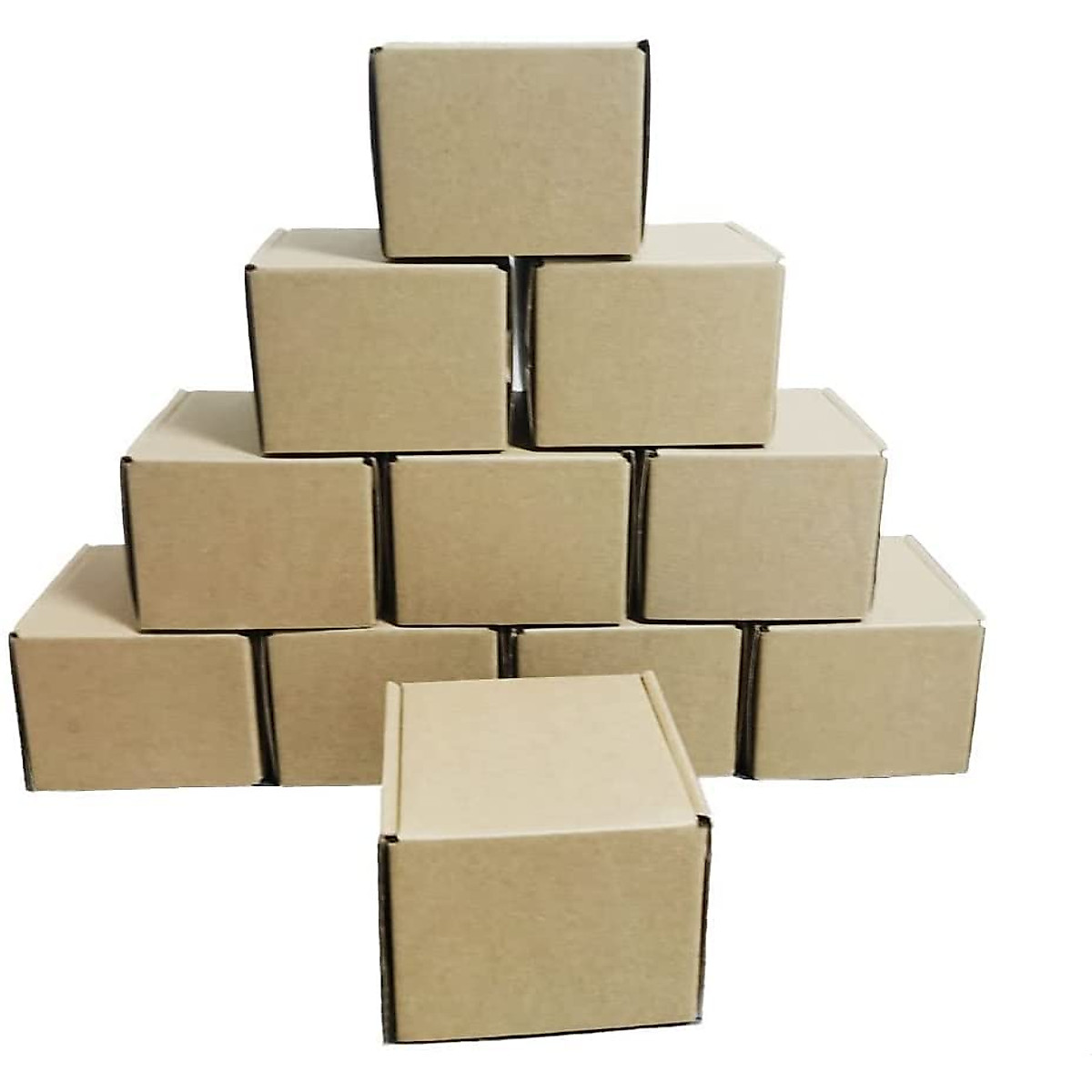 4x4x3 inch Shipping Boxes Pack of 25，Livejun Brown Corrugated Cardboard Box Mailer Boxes for Packaging Small Business Shipping，Boxes for Birthday Wedding Party Gift Giving (4 x 4 x 3)