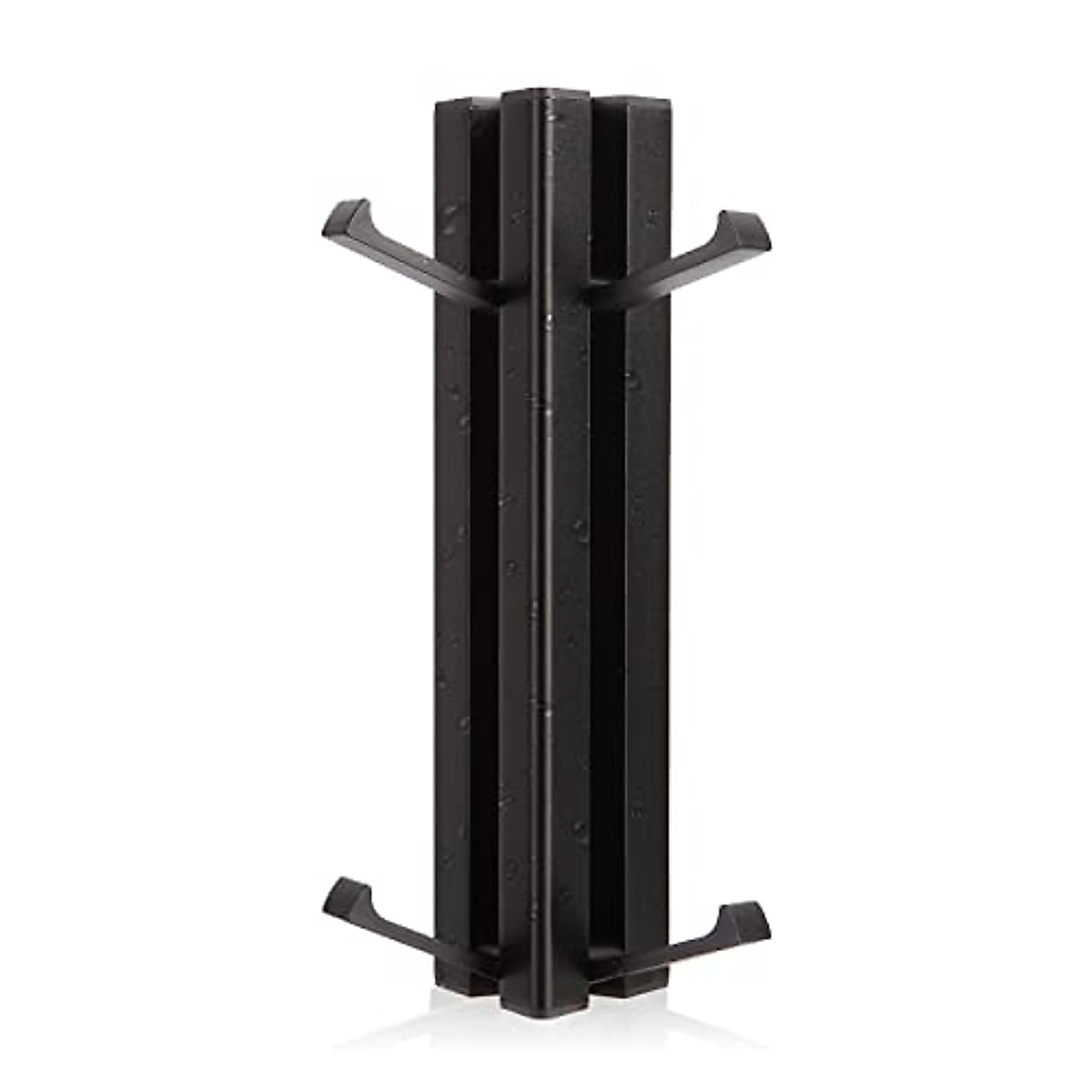 H HAVIGET Shower Hooks for Bathroom Folding Wall Mounted Space Aluminum Wall Hooks - Heavy Duty Matte Black Towel Hook - Coat Hangers for Hanging Coat, Hat, Key, Scarf, Umbrella, Cup (Black)