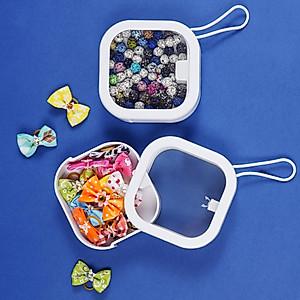 Ishua 4pcs Hair Tie Qtip Organizer, Portable Hair Tie Holder Organizer Can, Travel Qtip Holder Cotton Swabs Dispenser Storage Organizer for Hair Tie Accessorie, Hair Clip, Hair pin, Cotton Swabs