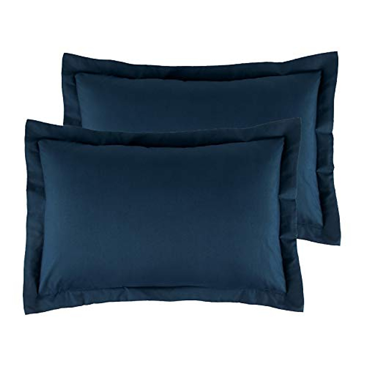 Bedsure Standard Pillow Shams Set of 2 for Kids, Brushed Microfiber Navy Bed Pillow Shams for Queen Bed, Super Soft and Cozy 20x26 Inch Shams Envelope Closure