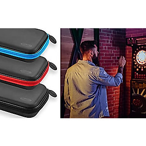 Casemaster Sentinel 6 Dart Case, Holds Extra Accessories, Tips, Shafts and Flights, Compatible with Steel Tip and Soft Tip Darts, Impact & Water Resistant Tactech Shell, Black Zipper