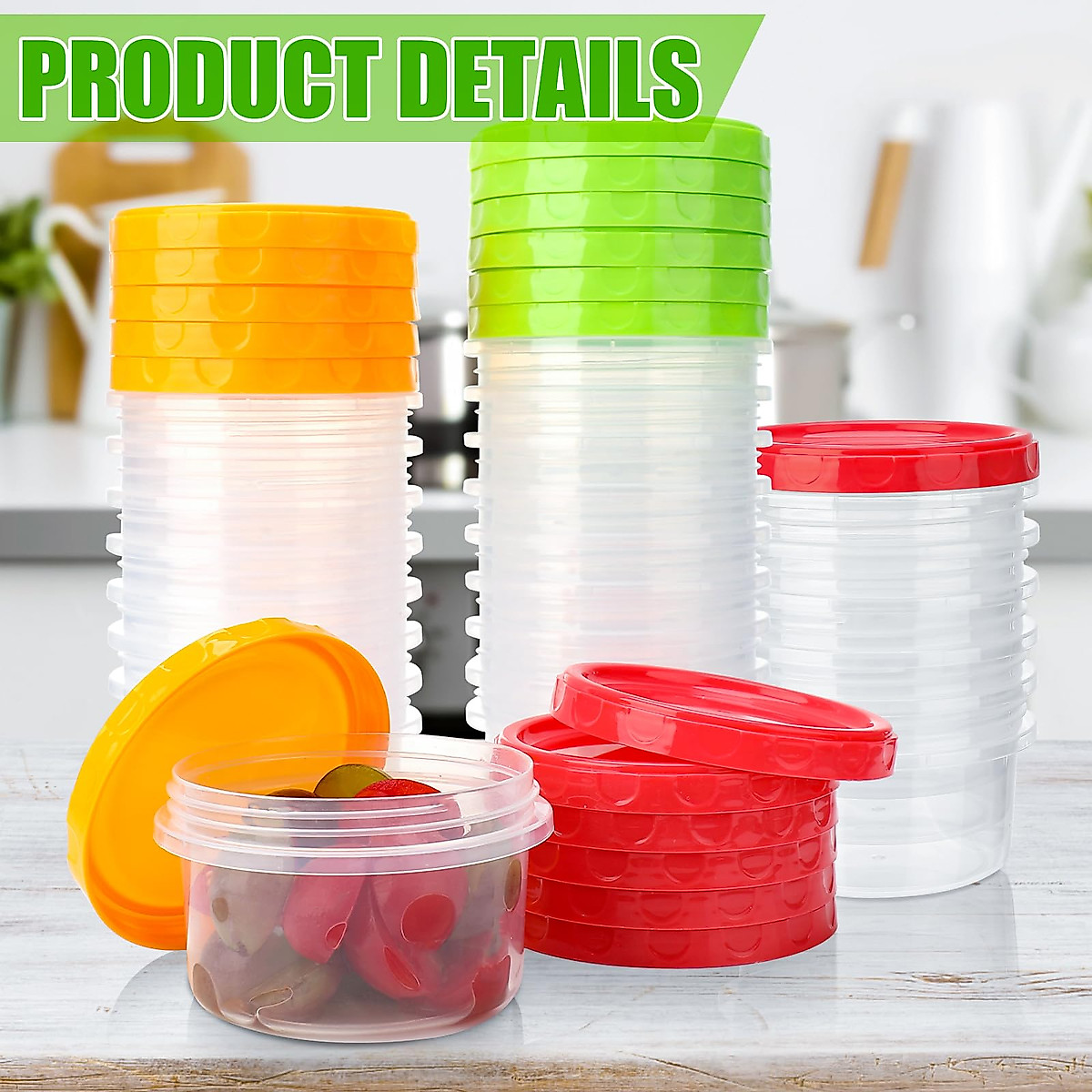 Xuelimei 18 pcs 8 oz/ 250ml Small Plastic Food Containers,Reusable Food Storage Containers with Lids Plastic Reusable Freezer Storage Containers, Leakproof & Airtight, Freezer Safe, Dishwasher Safe.