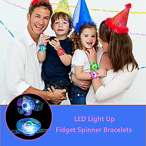 25 Pack LED Light Up Fidget Spinner Bracelets Party Favors For Kids 4-8 8-12,Glow in The Dark Party Supplies,Birthday Gifts,Treasure Box Toys for Classroom,Carnival Prizes,Pinata Goodie Bags Stuffers
