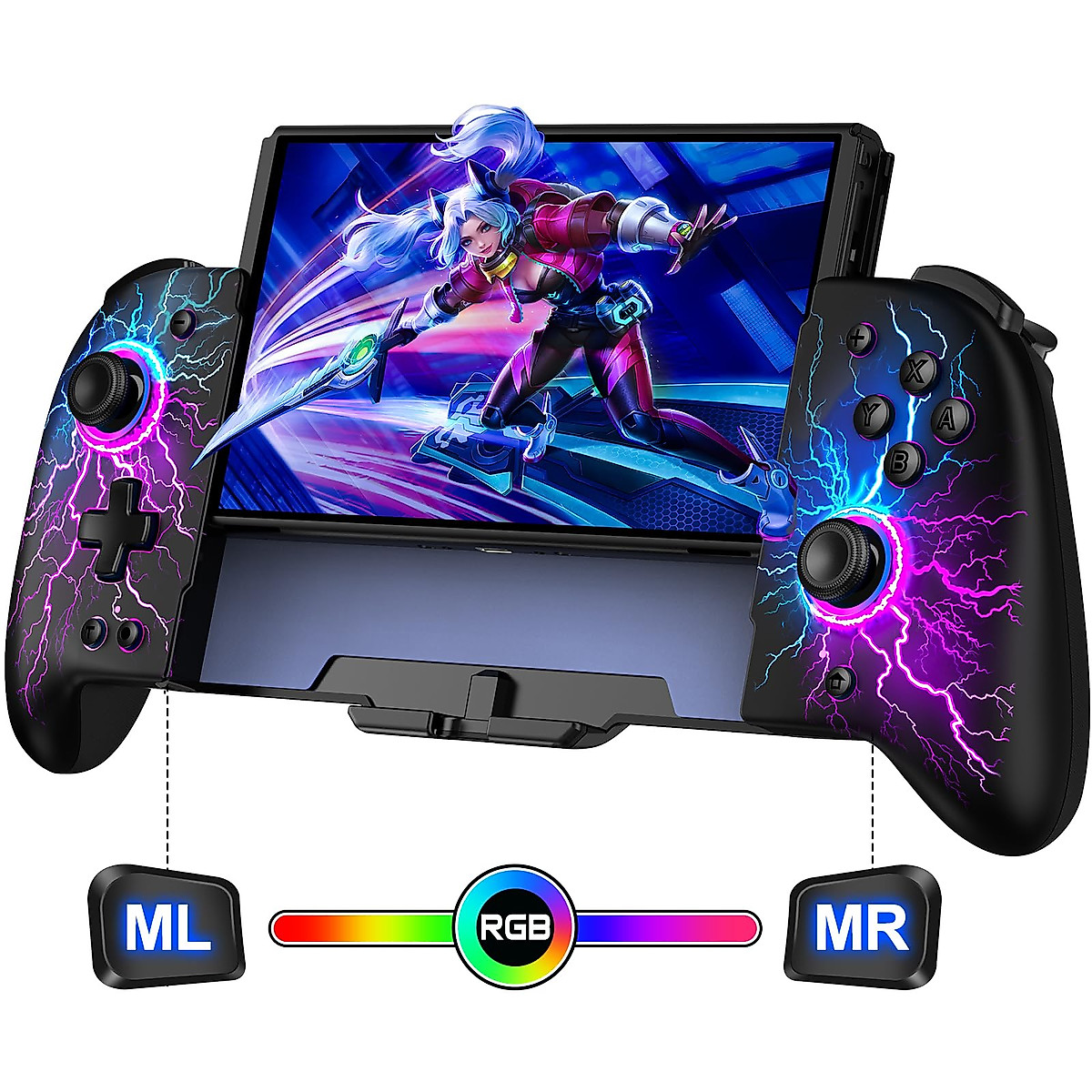 Spican Switch Controllers for Nintendo Switch/Switch OLED Controller, Switch Wireless Pro Controller One-Piece Joypad, Full-Size Ergonomic Handheld Mode Controller Gamepads Standard Controllers